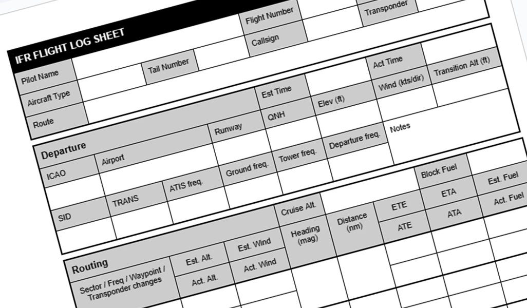 flight nav log template