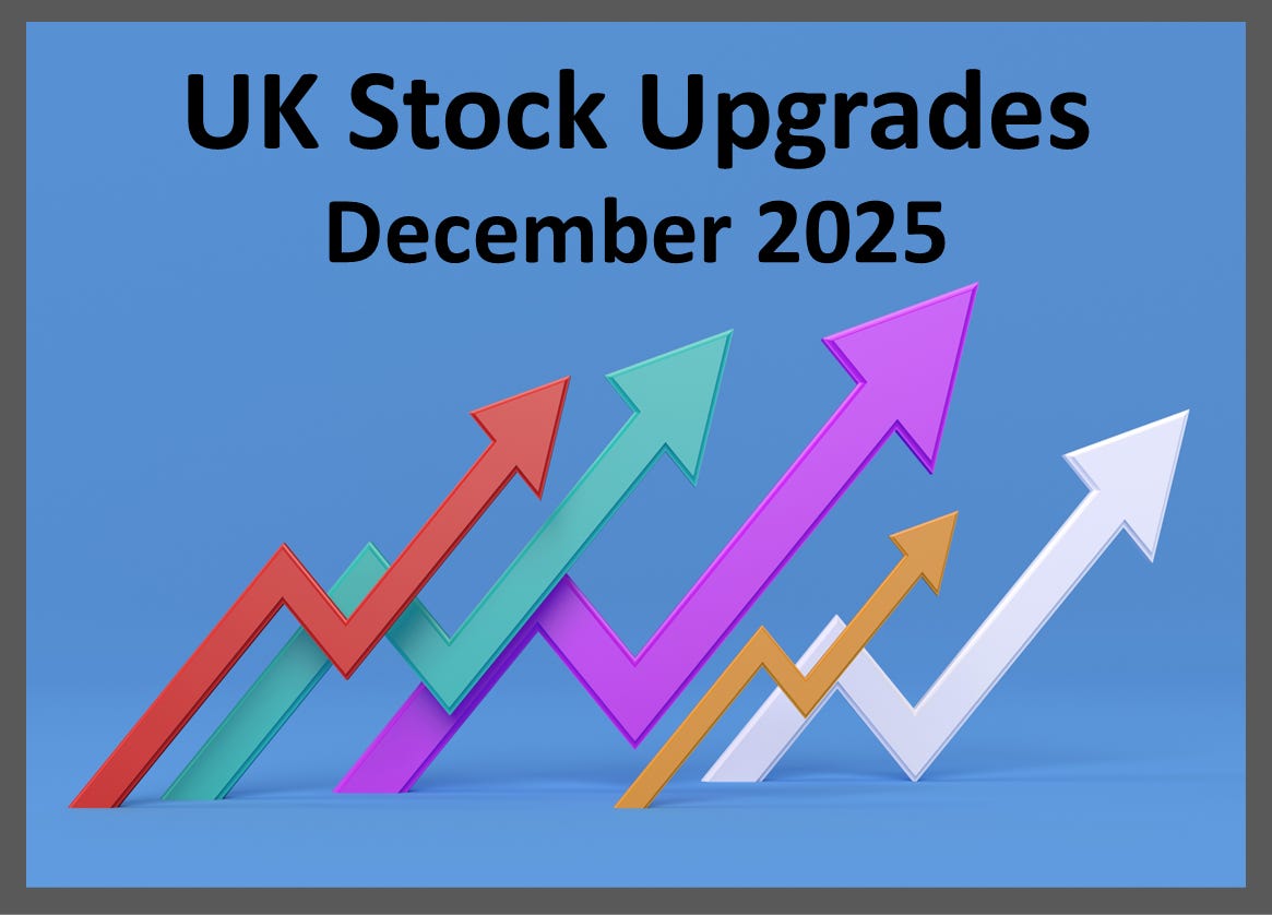 UK Stock Upgrades - December 2025 - by BriefedUp - Jon
