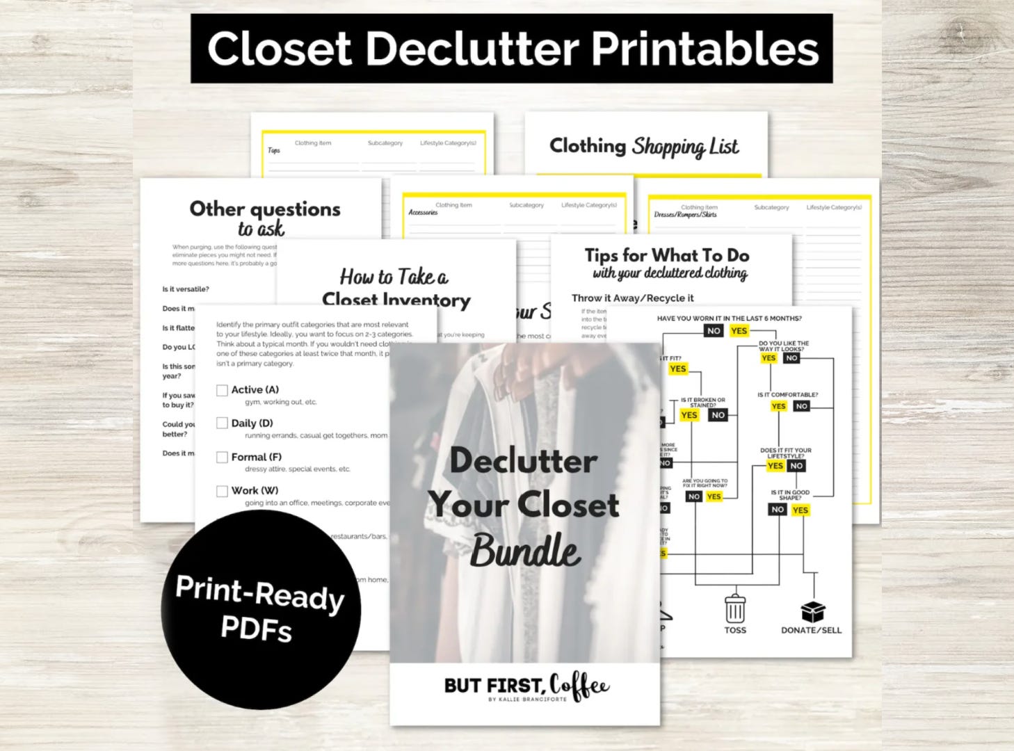 Closet Decluttering Printables - by Kallie Branciforte