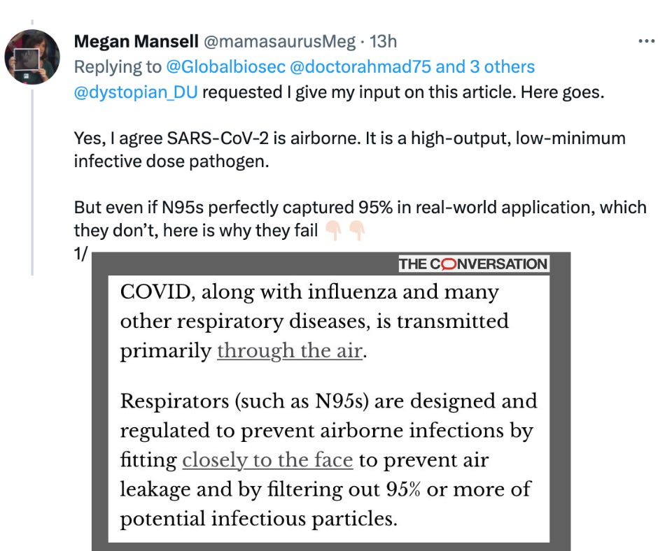 Actual mask expert Megan Mansell chimes in on the Cochrane mask review ...