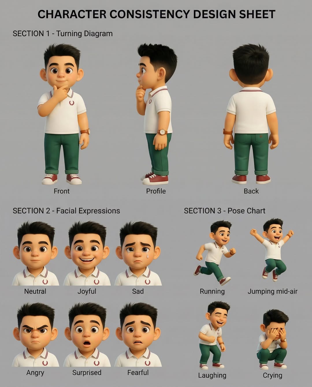 CHARACTER CONSISTENCY DESIGN SHEET - by Sifu Yik Chan