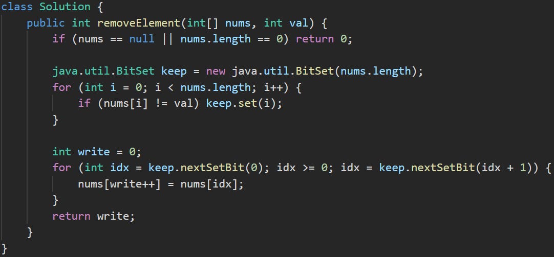 LeetCode #27: Remove Element — Solved in Java