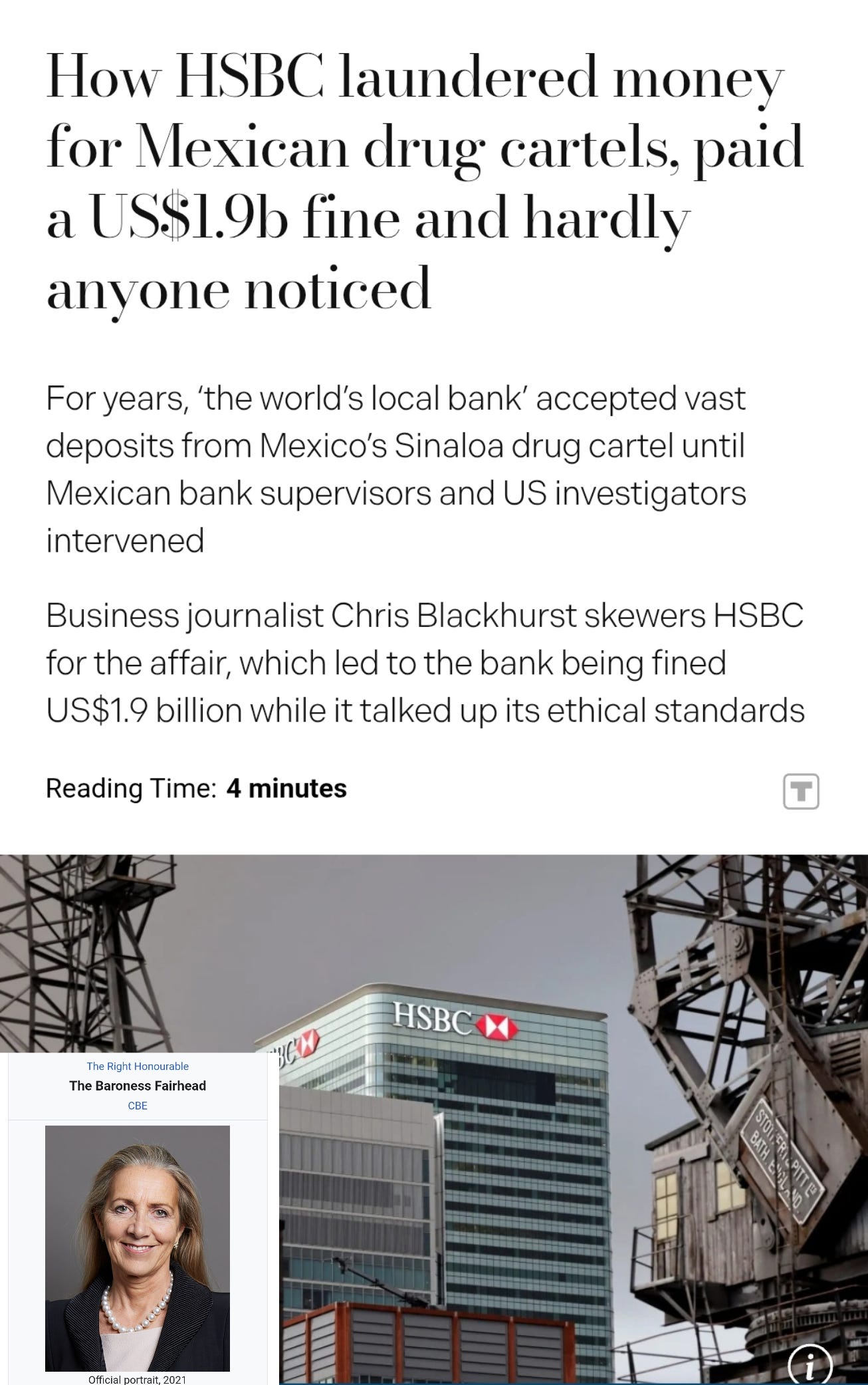 How HSBC laundered money for Mexican drug cartels, paid a US$1.9b fine ...