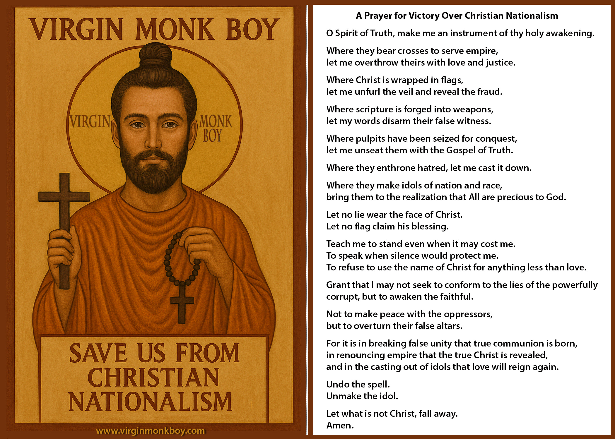 Virgin Monk Boy: Patron Saint Against Christian Nationalism