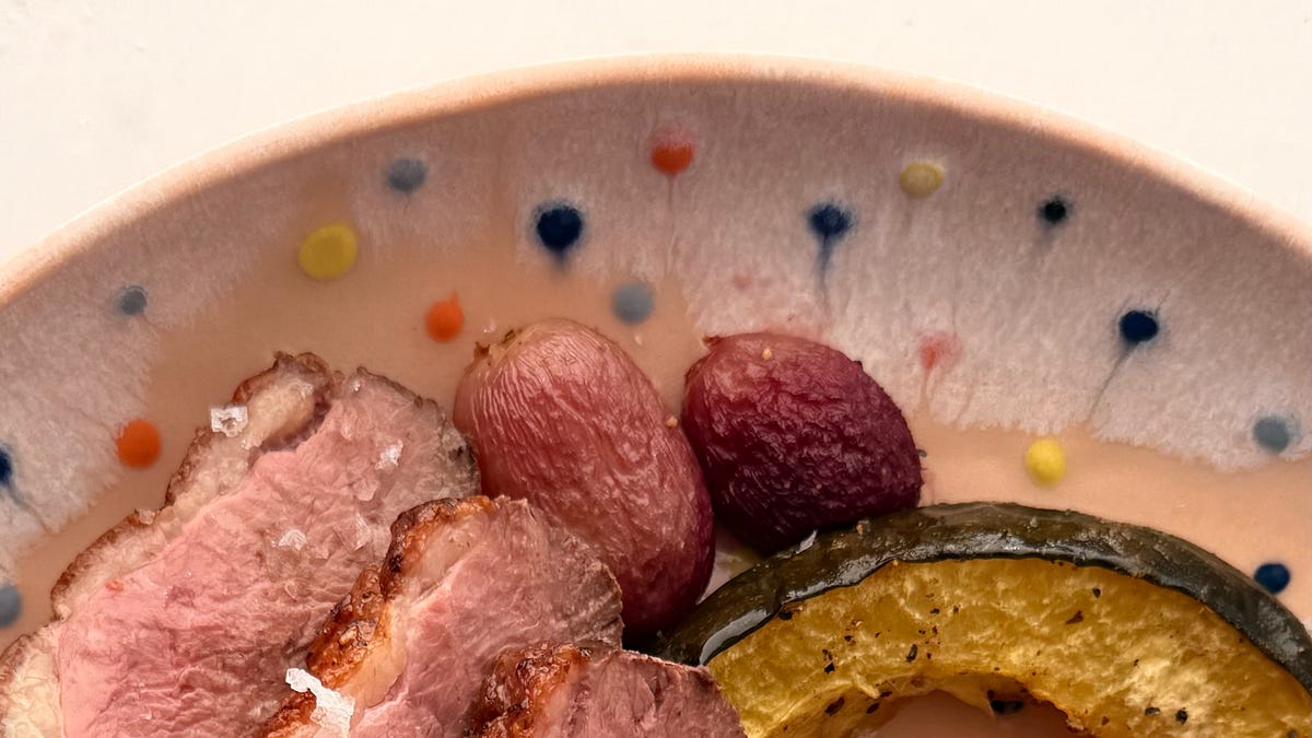 duck breast with roasted grapes & squash
