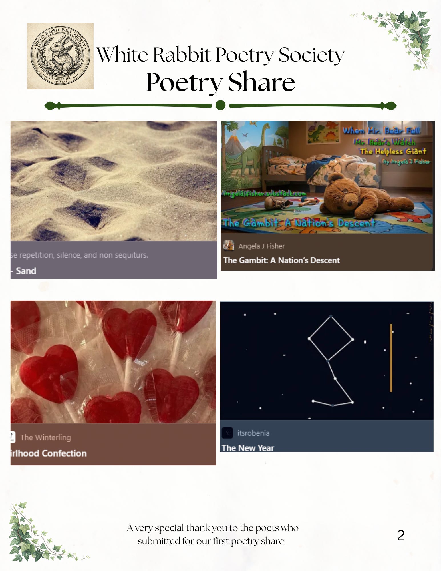 White Rabbit Community Poetry Share