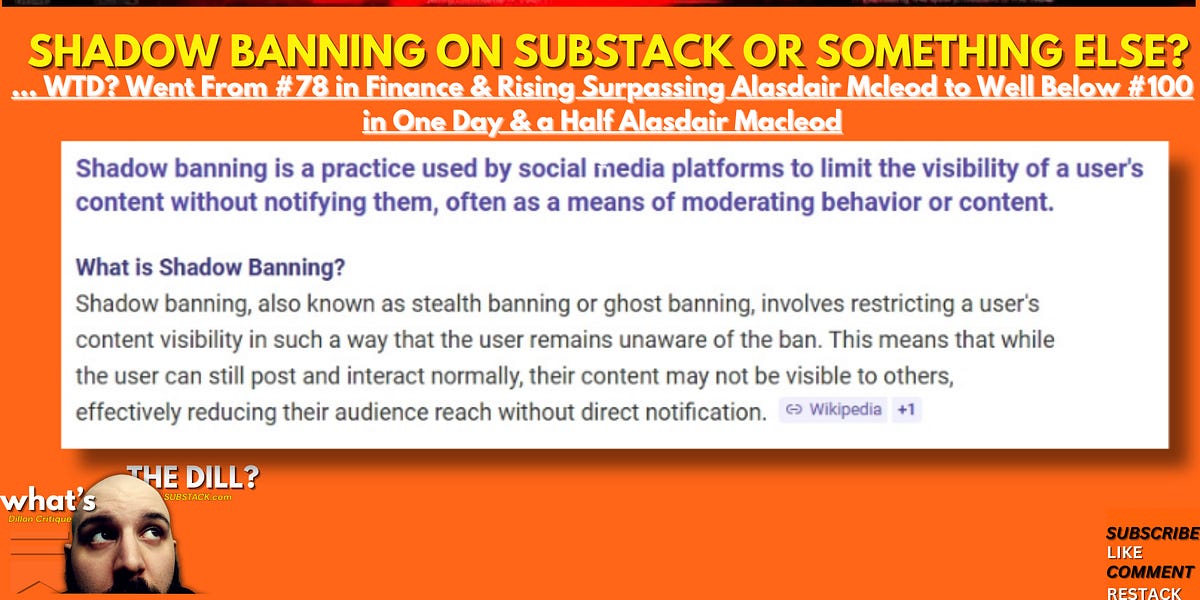 Shadow Banning on Substack or Something Else?