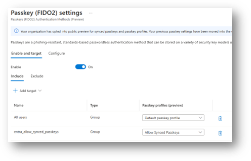 Enabling and Using Synced Passkeys in Entra Id