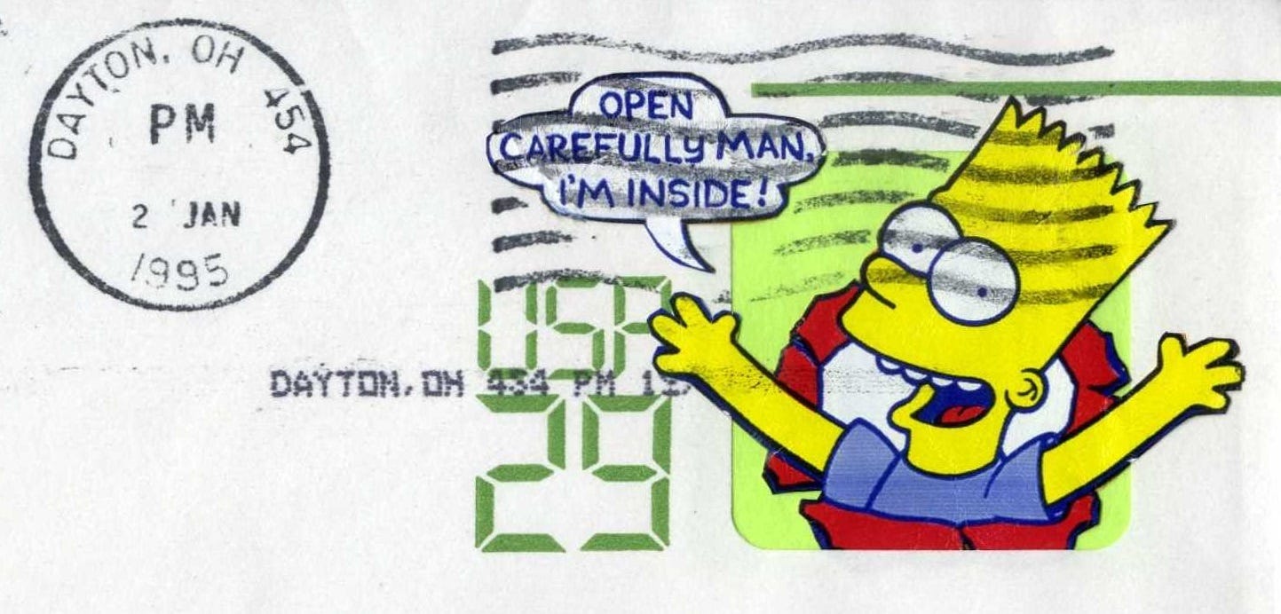 Was There a 1995 Simpsons Stamped Envelope? “¡Ay, Caramba!”