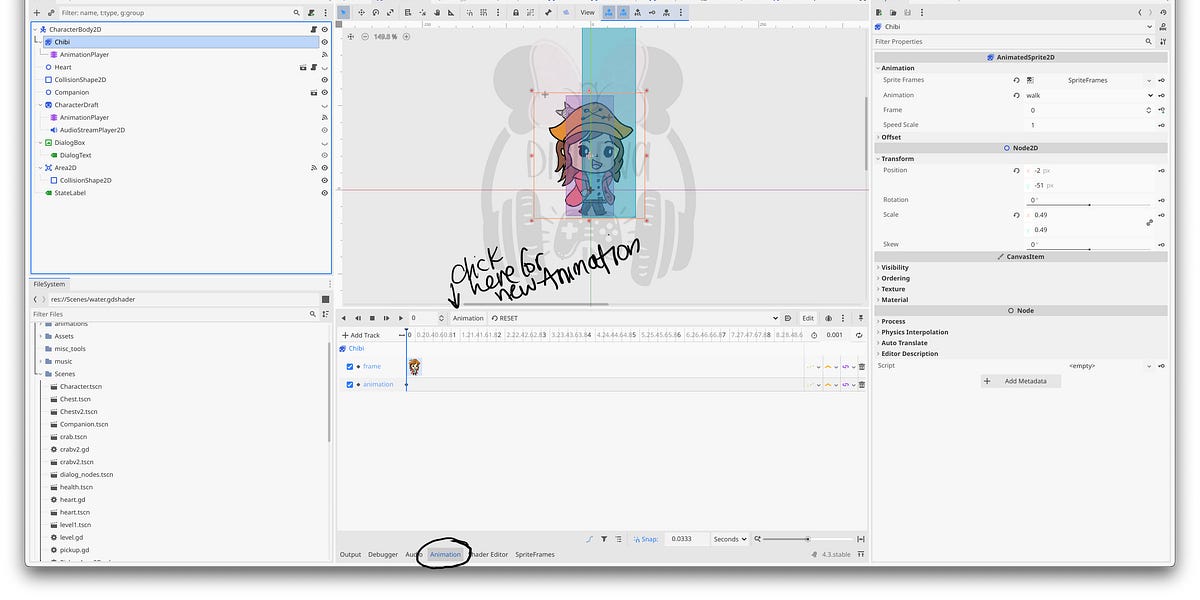 How To: Using AnimatedSprited2D node with AnimationPlayer(2D)