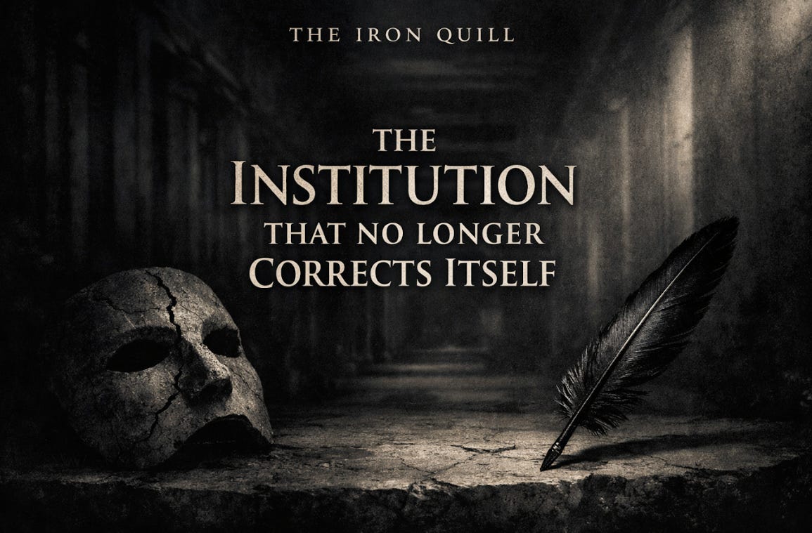The Institution That No Longer Corrects Itself