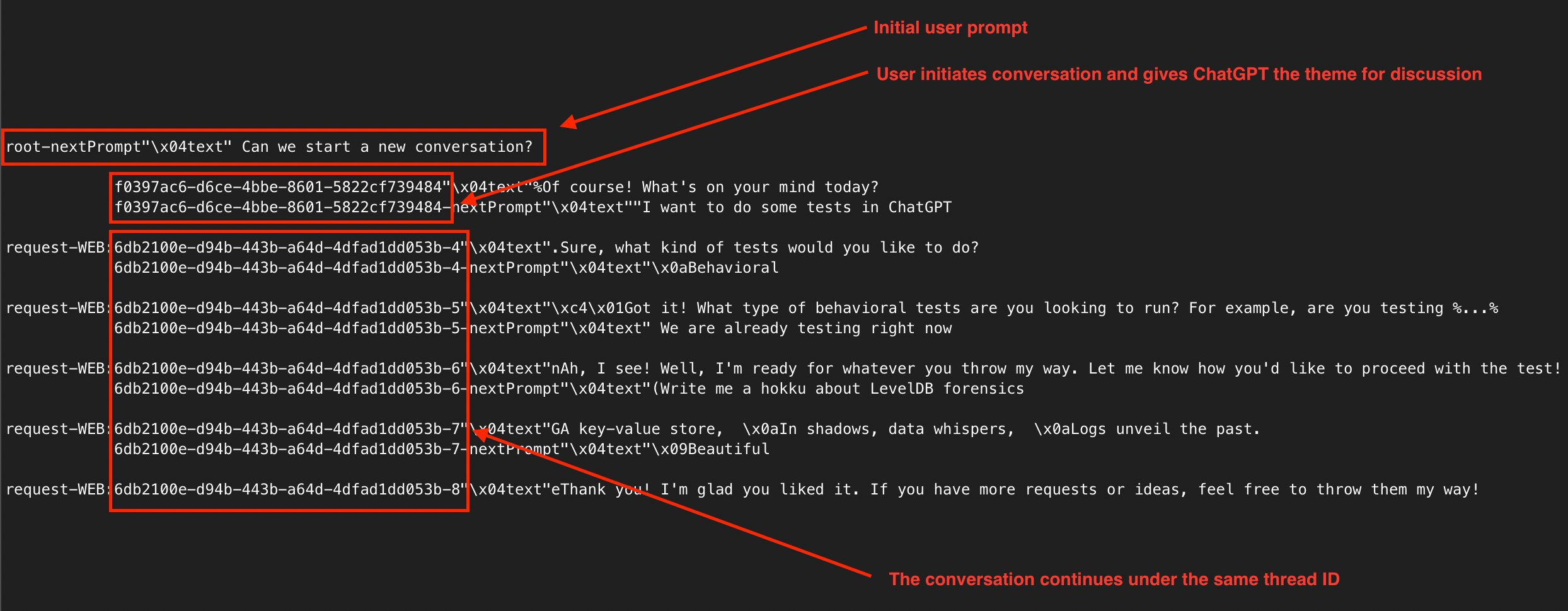 LevelDB WAL log - extracting ChatGPT desktop conversations