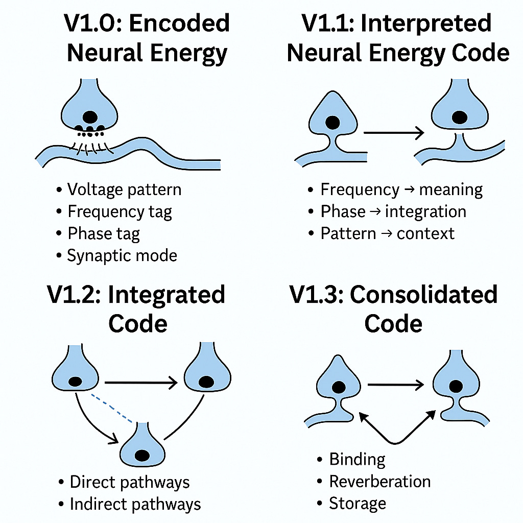 The V- Series : How a Neural Energy Code Evolves Through the Brain