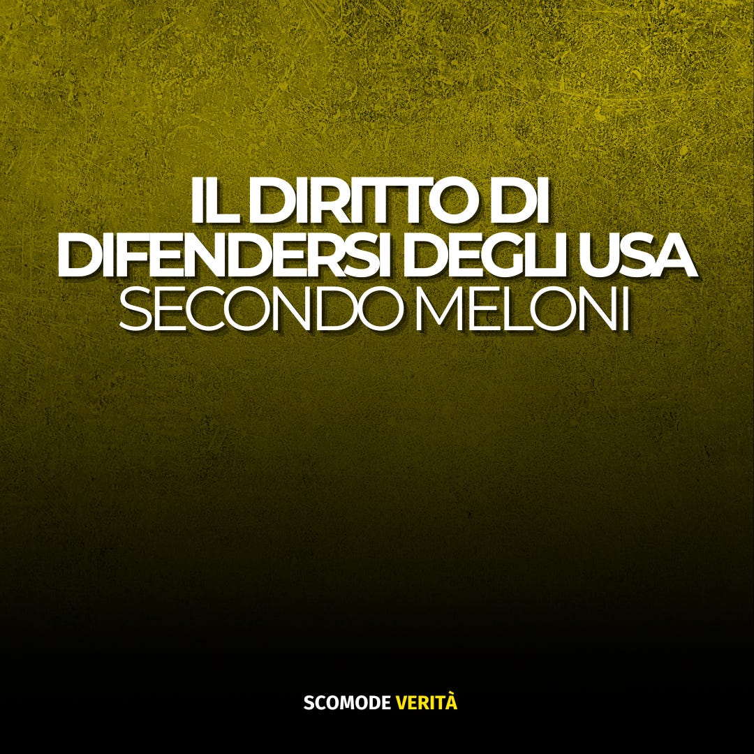 Il diritto di difendersi degli USA secondo Meloni
