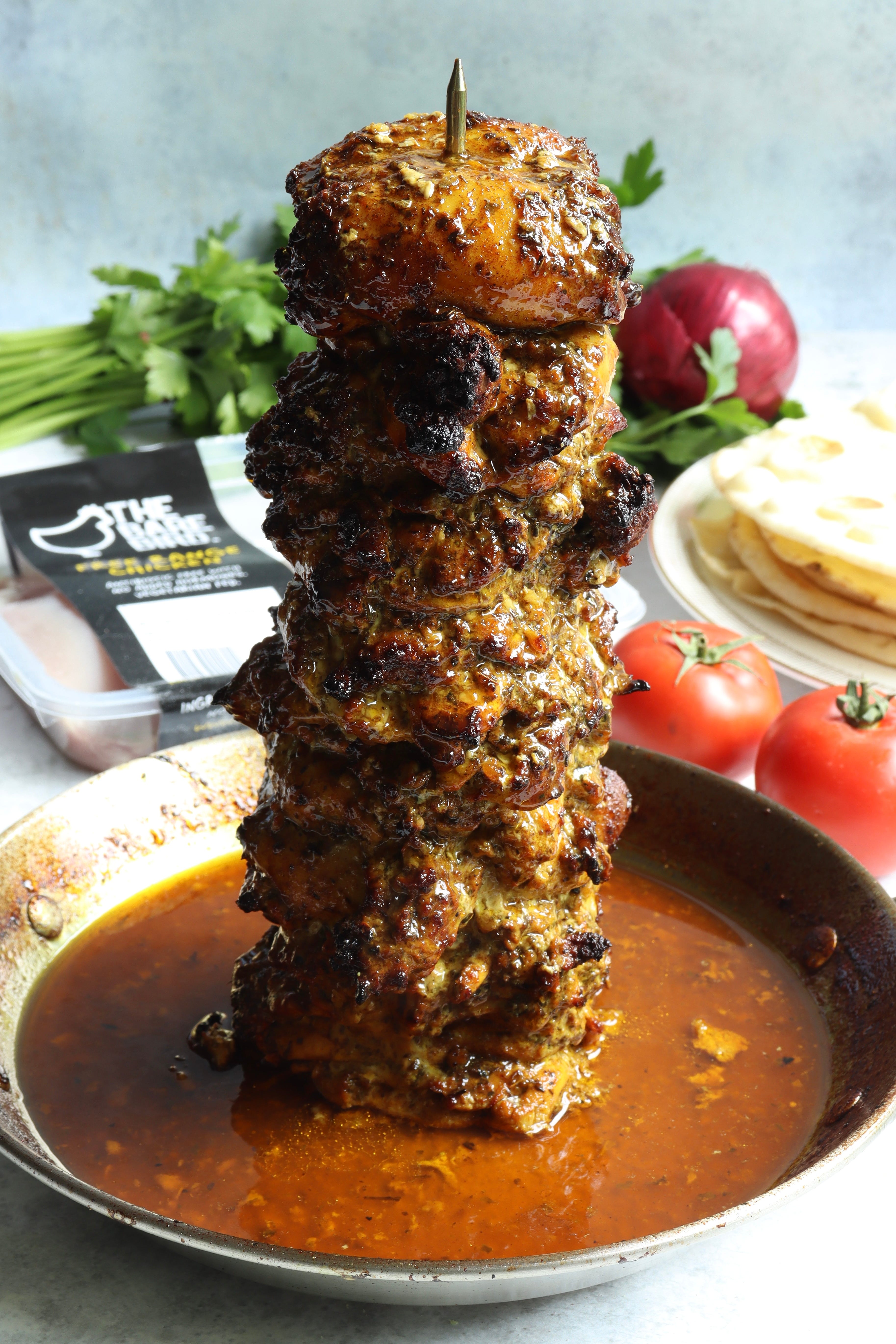 Chicken Gyros with Homemade Flatbreads and Tzatziki