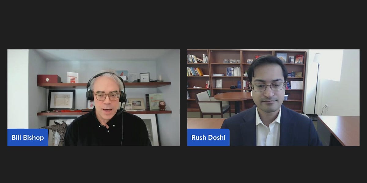 Sinocism Live: Rush Doshi on the Trump-Xi meeting and US-China Relations