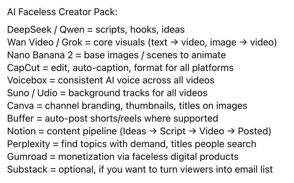 AI FACELESS CREATOR PACK — $0/Month (2026 Edition)