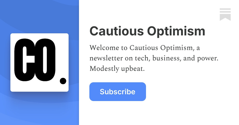 Cautious Optimism | Alex Wilhelm | Substack