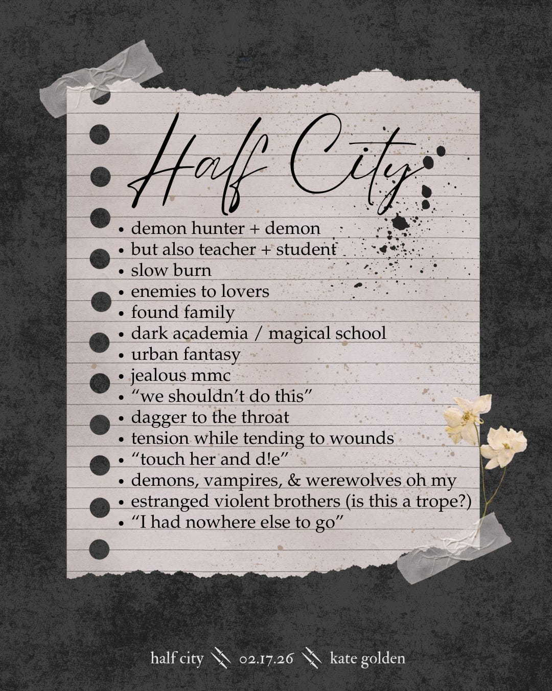 The Half City cover, just for you... - by Kate Golden