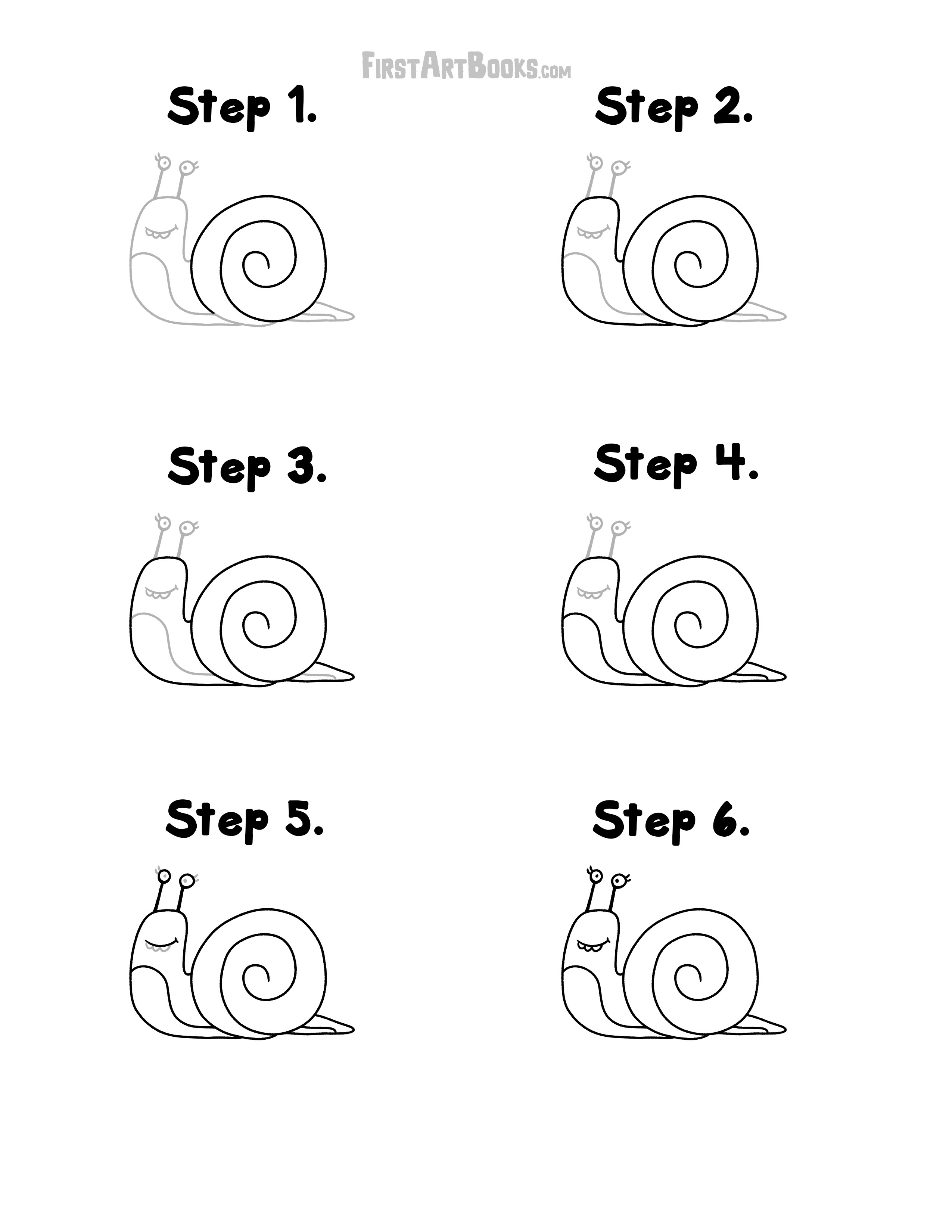Free Activity Page: How to Draw a Snail in 6 Easy-to-Follow Steps ...