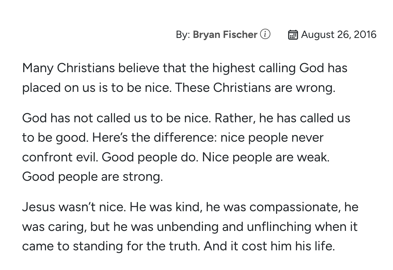 ‘Jesus wasn’t nice’ and other half-truths