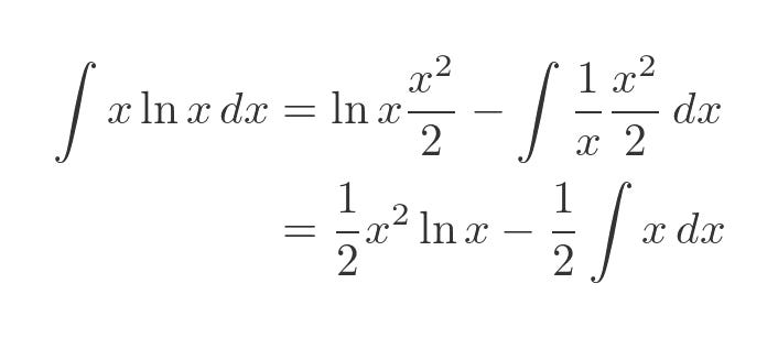 integration by parts example with e