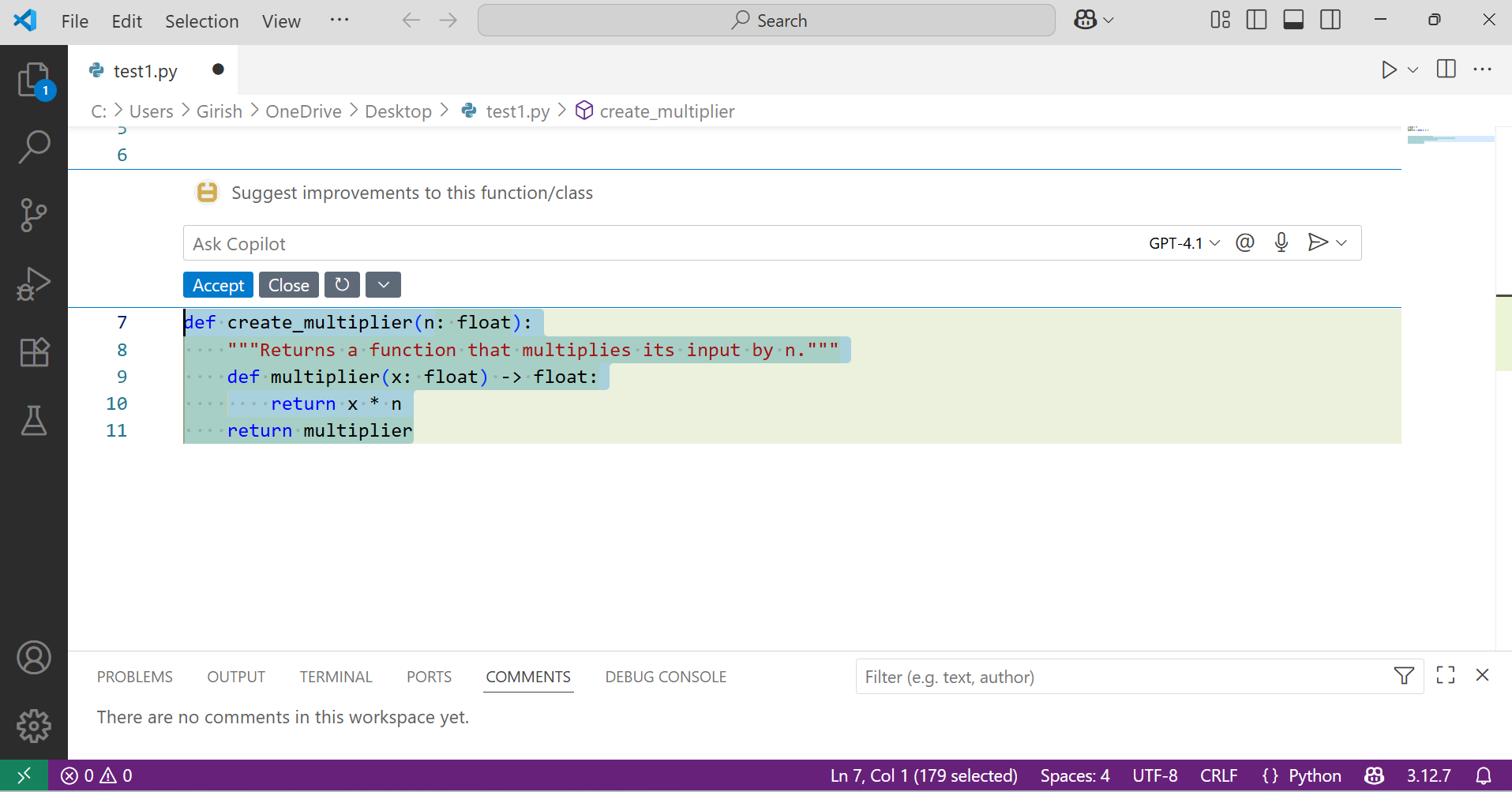 Unleashing GitHub Copilot in Visual Studio Code: A Developer’s AI Assistant for Python and Beyond