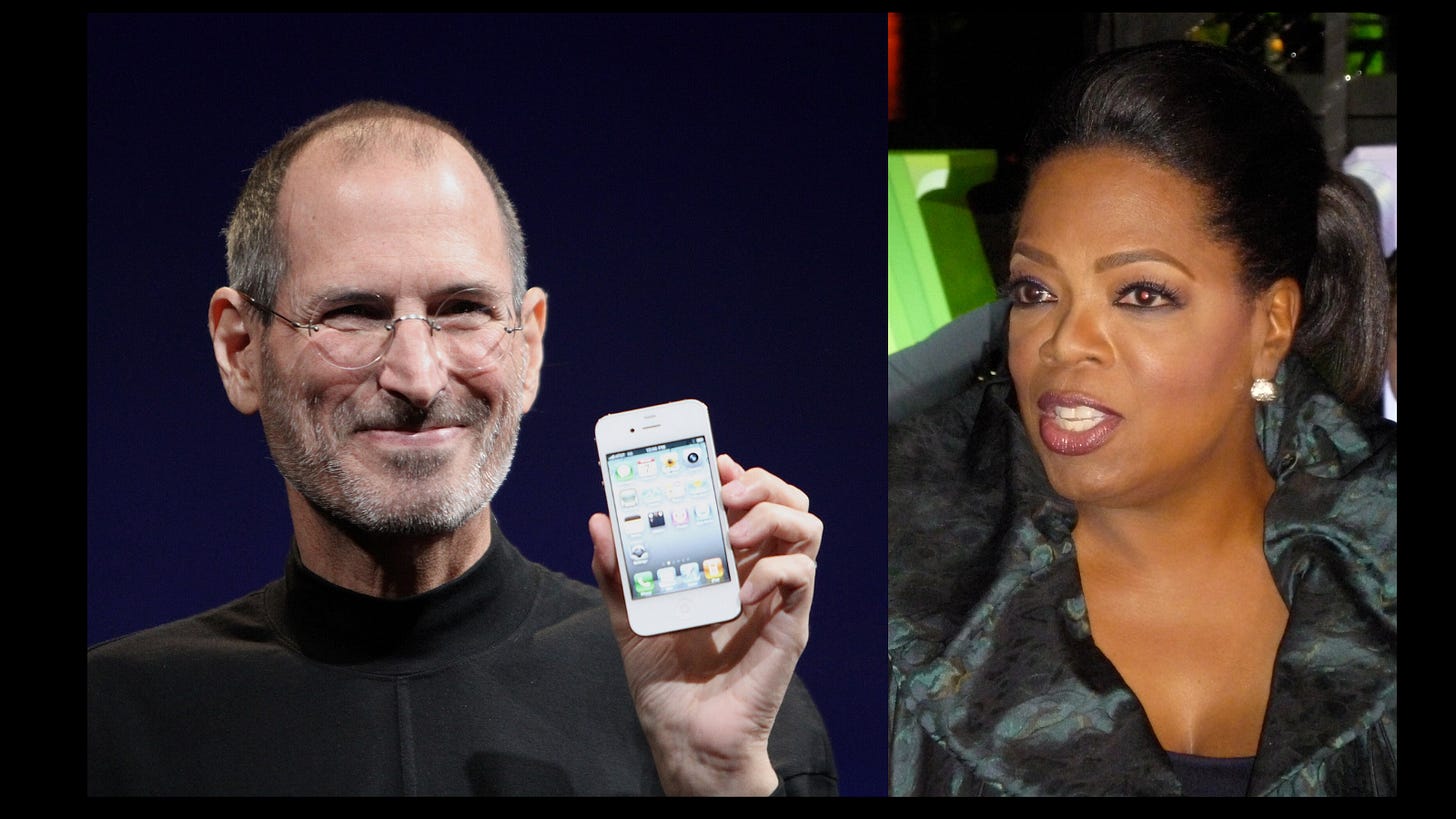 Steve Jobs and Oprah Winfrey: Before the Genius, the Gratitude for the ...