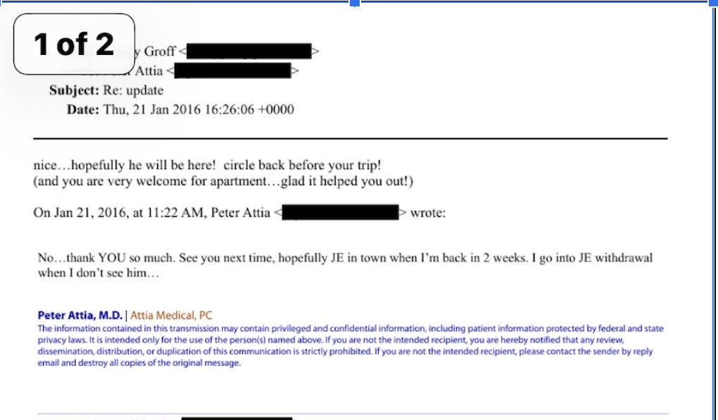 DOJ-Released Files Include Emails Between Dr. Peter Attia and Jeffrey ...