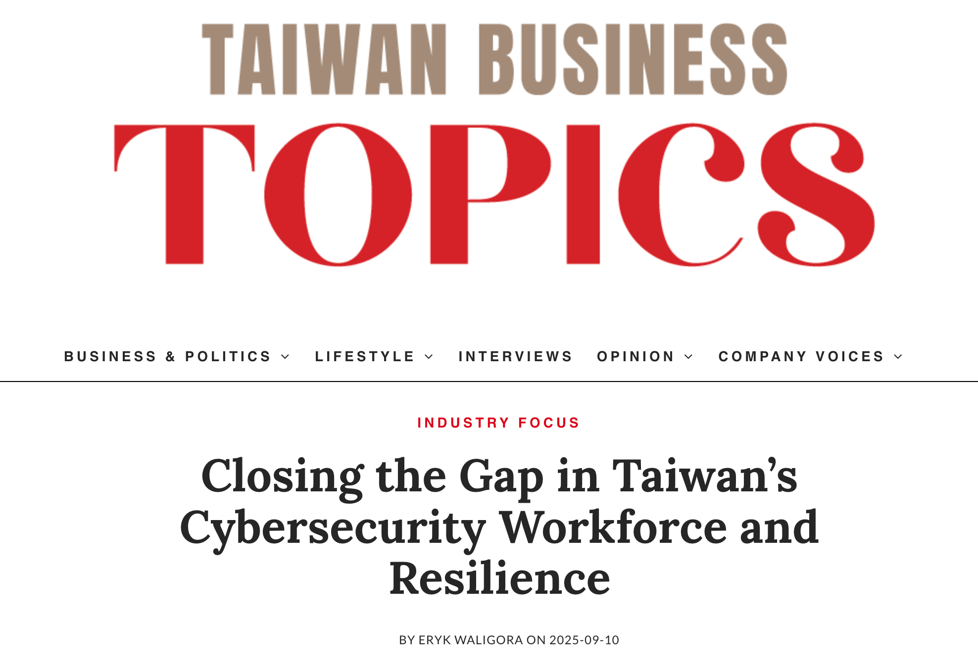 News Roundup: September 2025 - CyberSec Taiwan