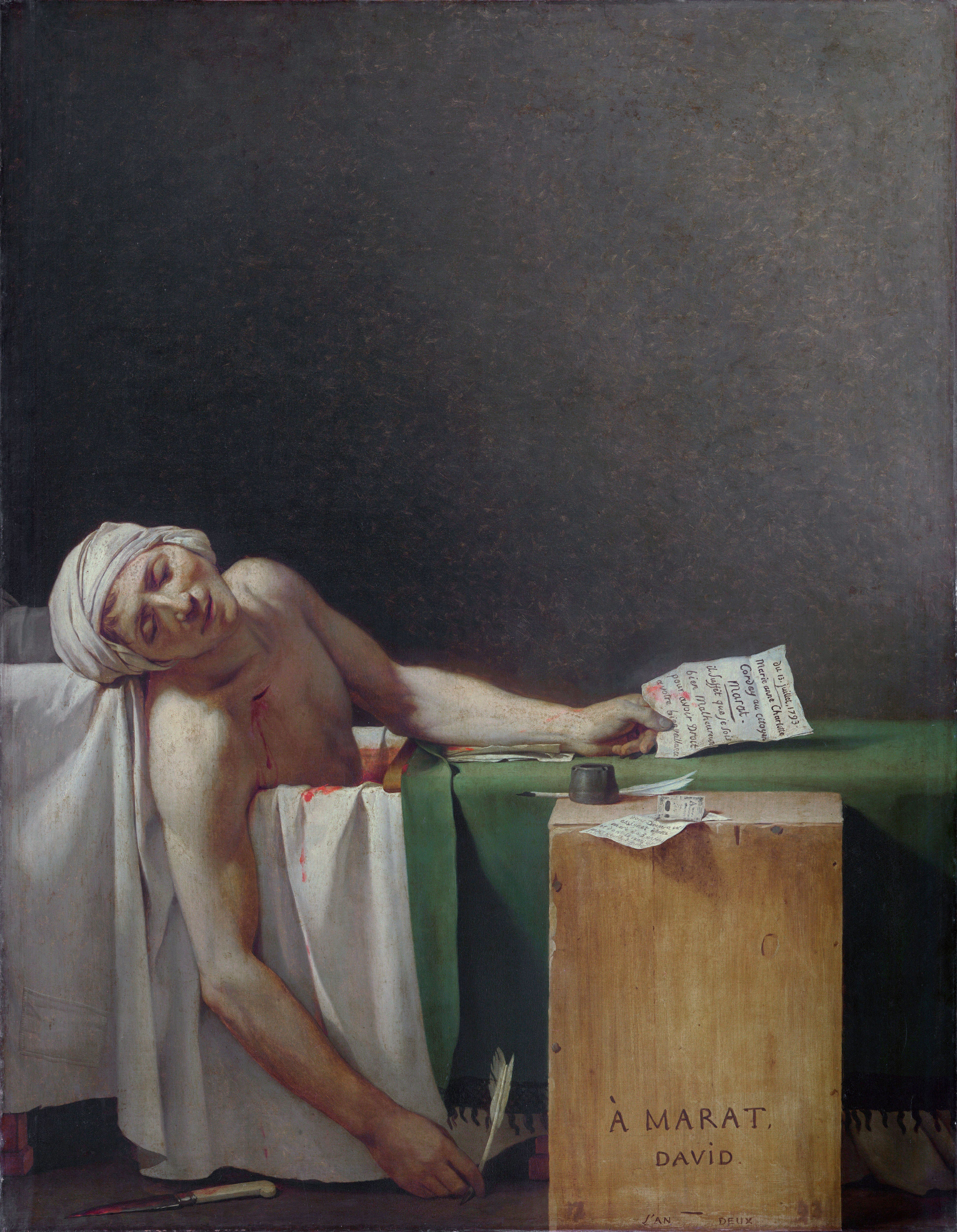 A Morte de Marat (1793), de Jacques-Louis David