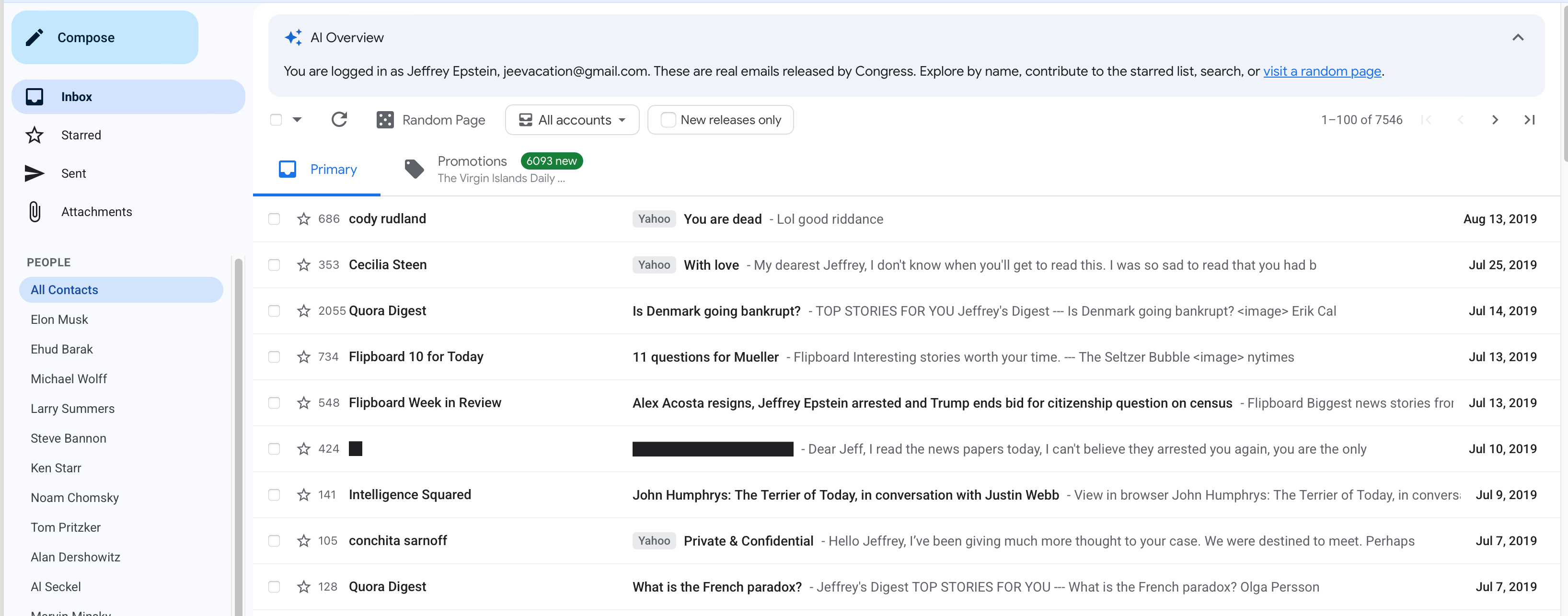 Epstein’s Gmail is live — and you can browse it