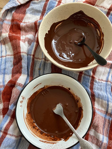 melted chocolate split