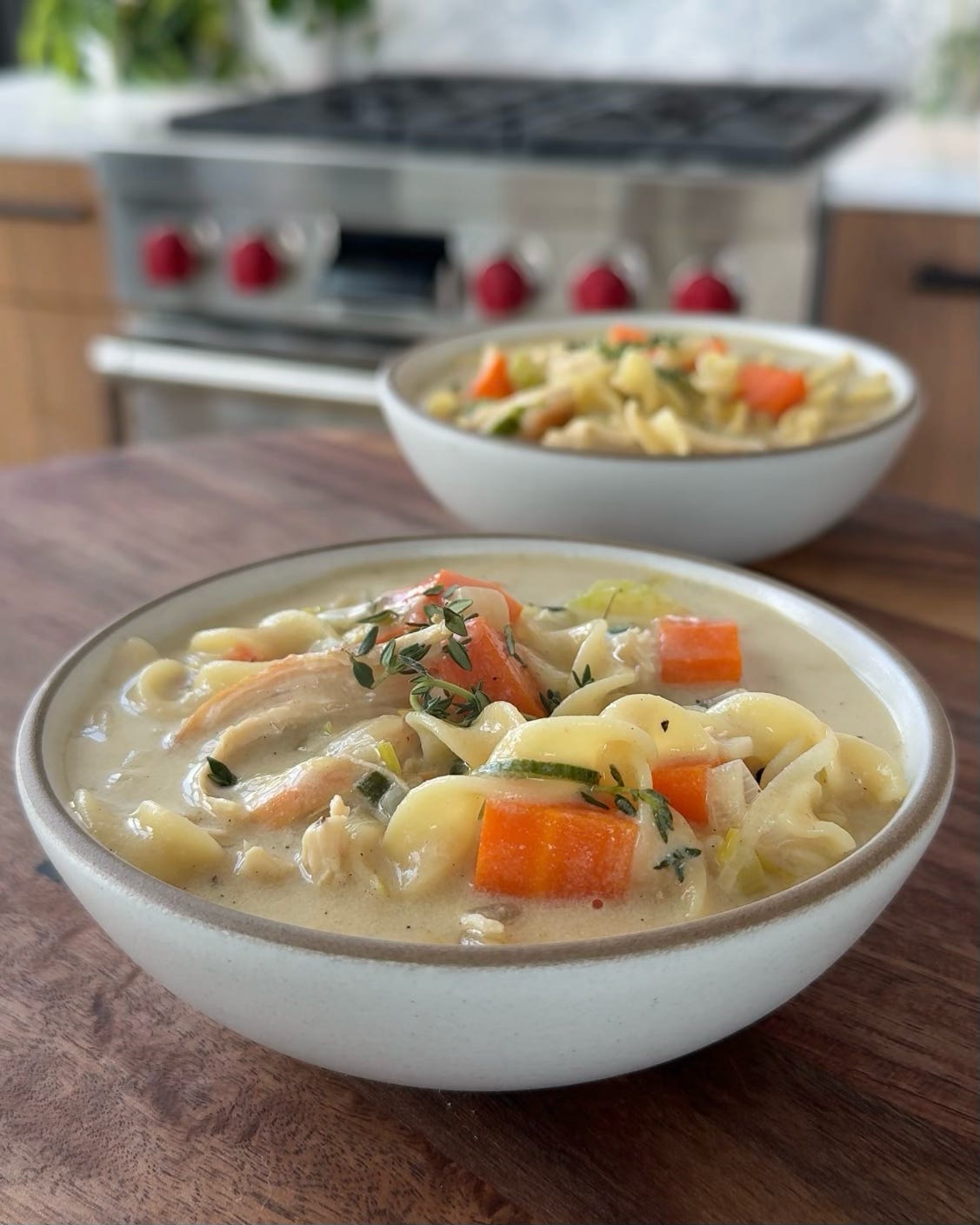 Mom’s Creamy Chicken Noodle Soup - by Maxine Sharf