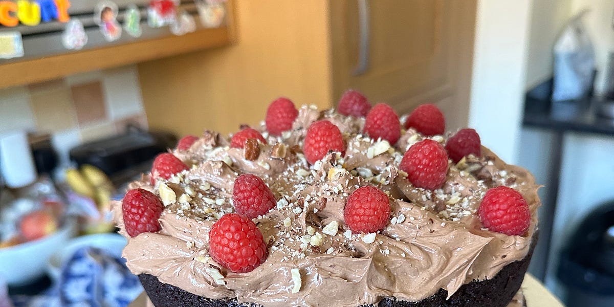 Raspberry, Hazelnut, & Chocolate Cake - by Laila Mirza