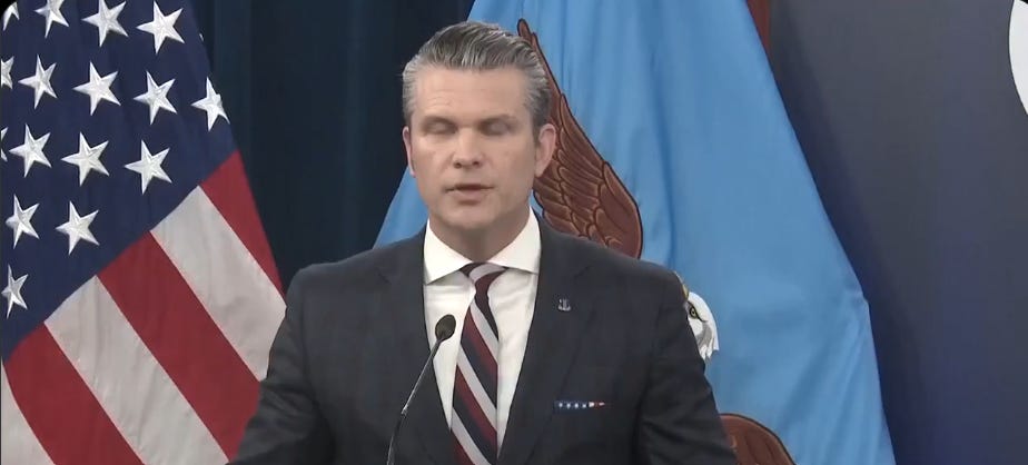 Pete Hegseth Holds Briefing To Whine That The Media Is Making Trump ...
