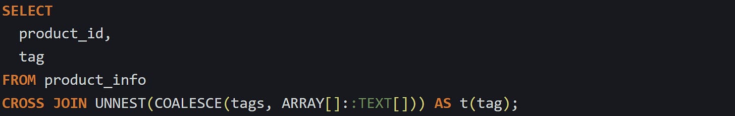 Flatten Nested Data with CROSS JOIN and UNNEST