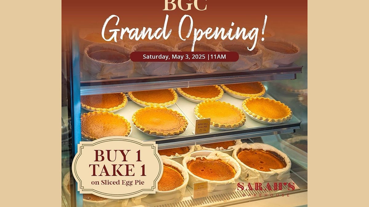 Sarah's Bakehouse opens Market! Market! branch with Buy 1 Take 1 promo