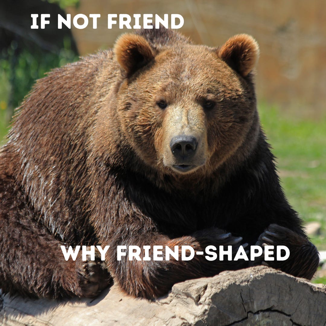 If not friend, why friend-shaped - by Irena Smith