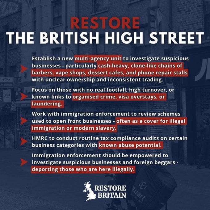 Every Single Restore Britain Policy