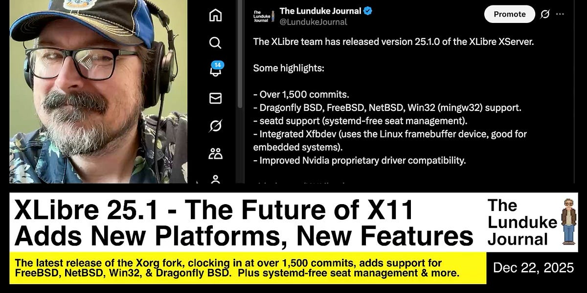 XLibre 25.1 - The Future of X11 Adds New Platforms, New Features