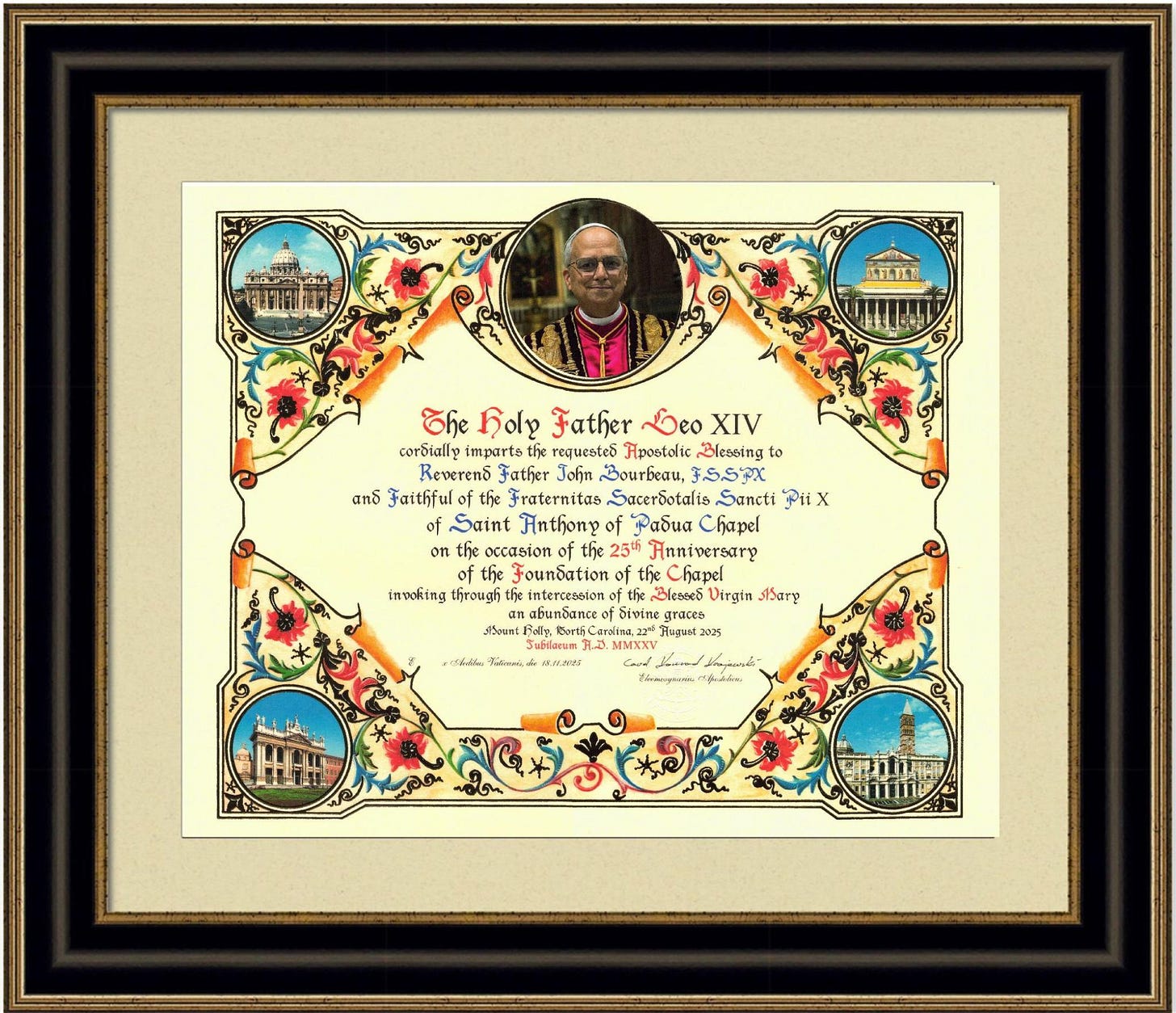 SSPX Chapels to All Be Outfitted With A Framed Copy of the Apostolic ...