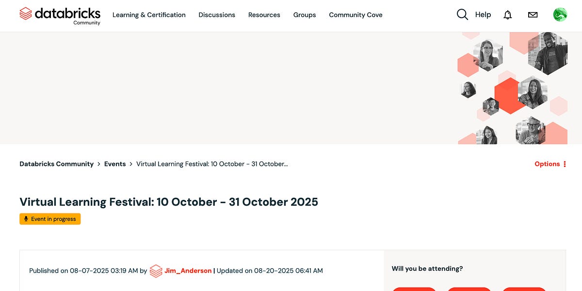 Databricks October 'Virtual Learning Festival' - by Matt