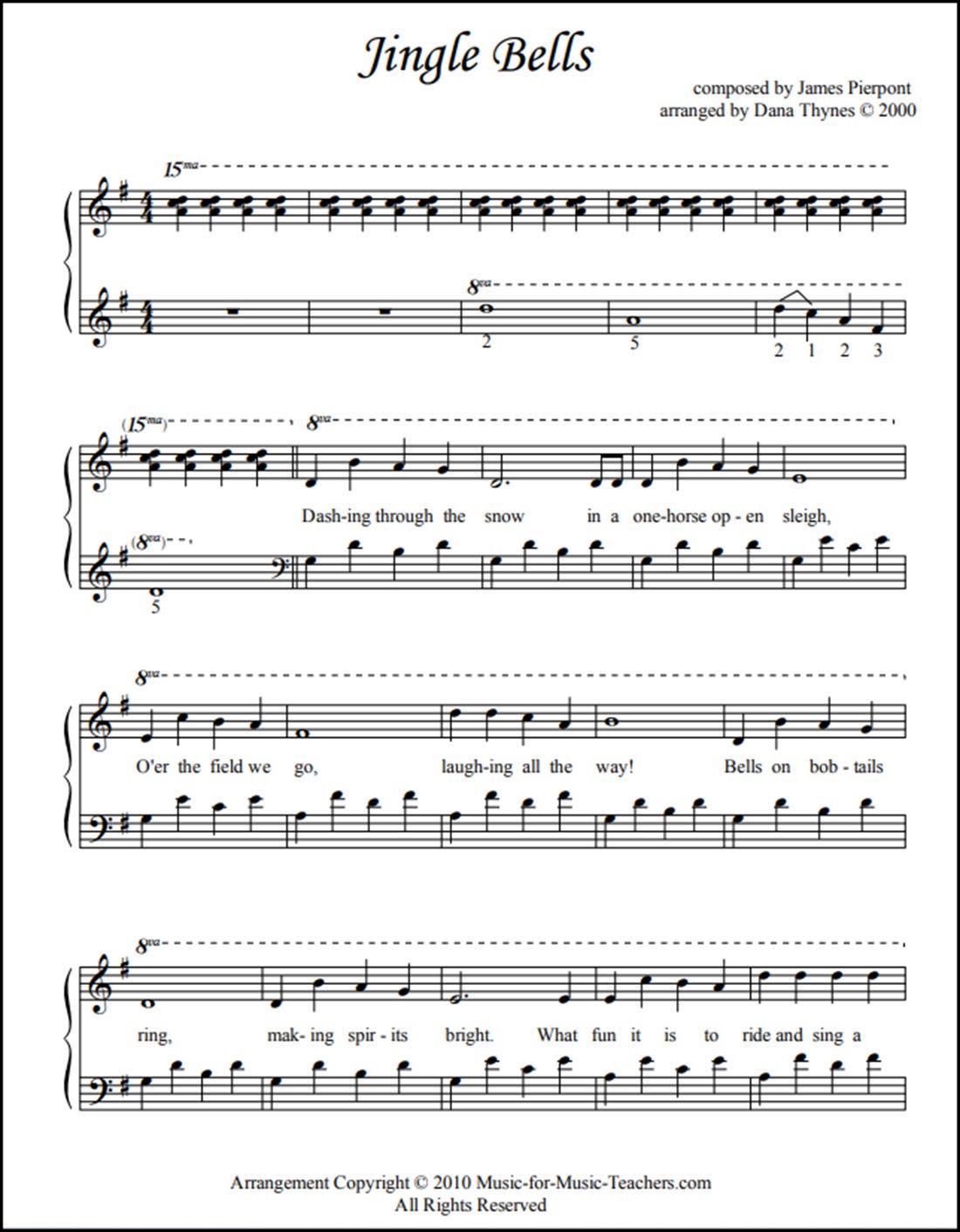 Jingle Bells for Piano & Guitar - Eight Ways! - & All Free