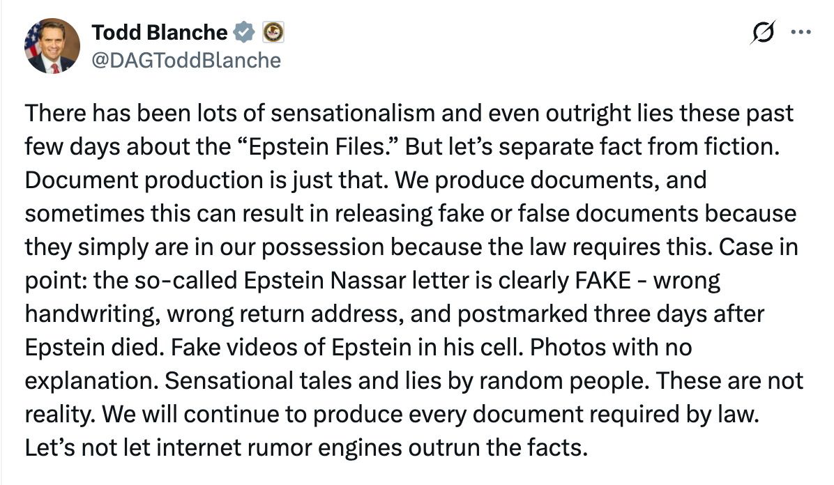 Important Evening Update: Chaos at the DOJ Over Epstein Files as Trump ...