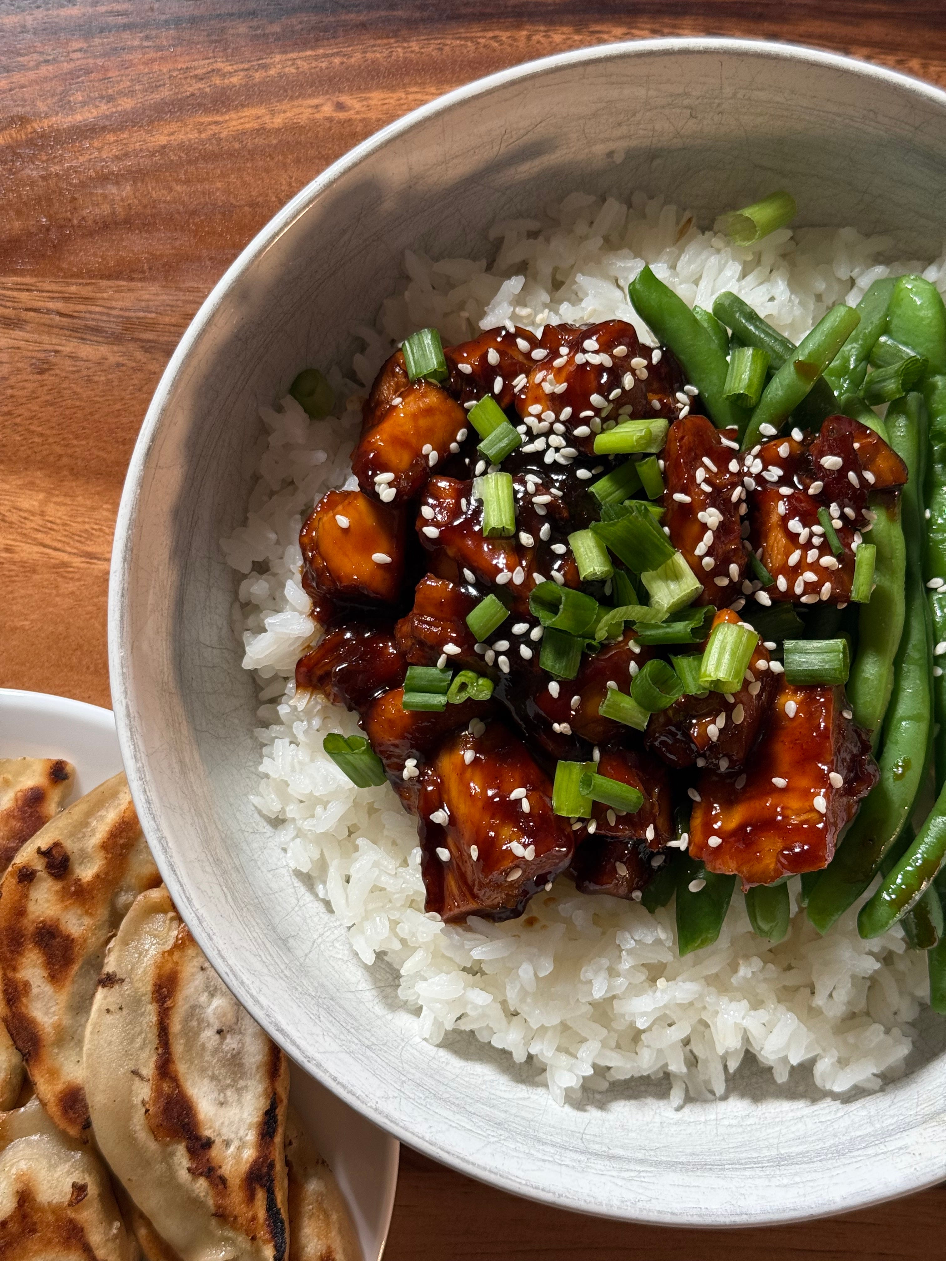 Sesame Chicken Rice Bowl - by Ellie Teale