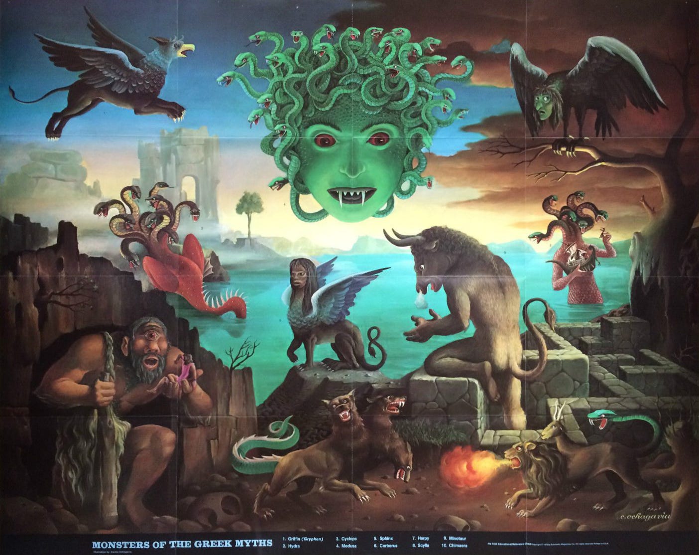 Monsters of the Greek Myths Poster - by DaЯRaN HighT