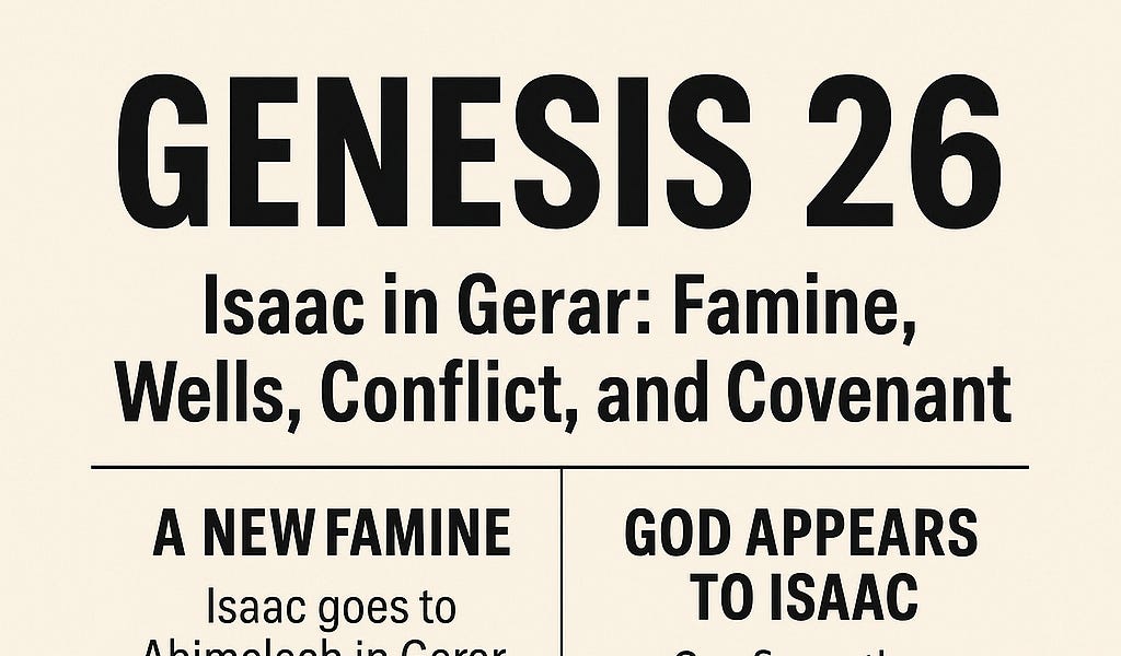 Genesis 26 : Isaac in Gerar: Famine, Wells, Conflict, and Covenant