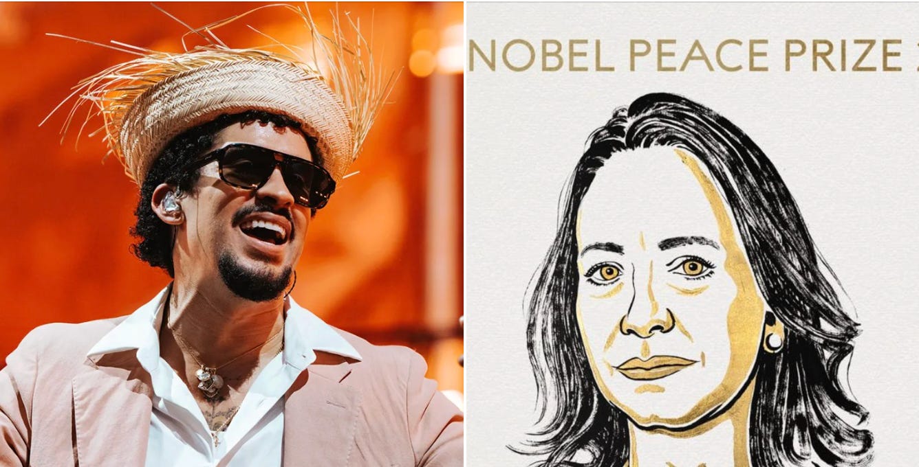 Bad Bunny as Super Bowl performer--then Nobel Prize goes to woman of ...