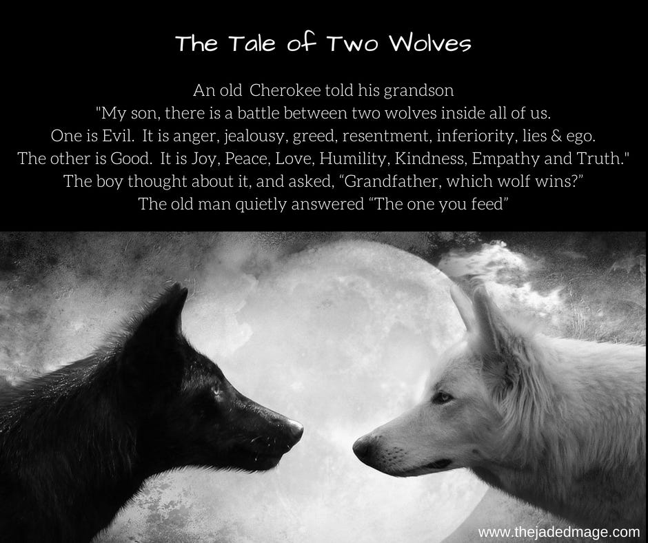 Two Wolves Black And White